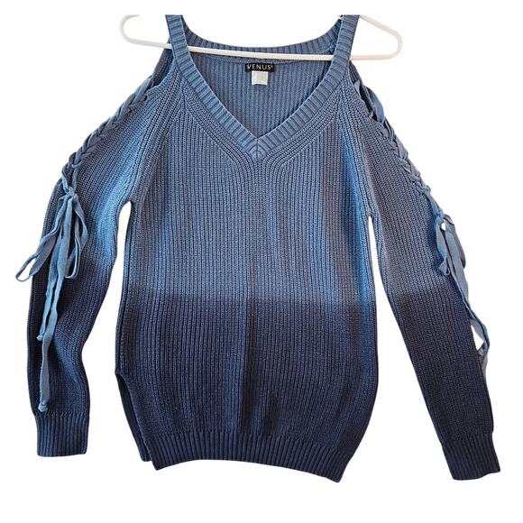 VENUS | Sweaters | Venus Blue Ombre Laced Sleeve Sweater Size Small ...